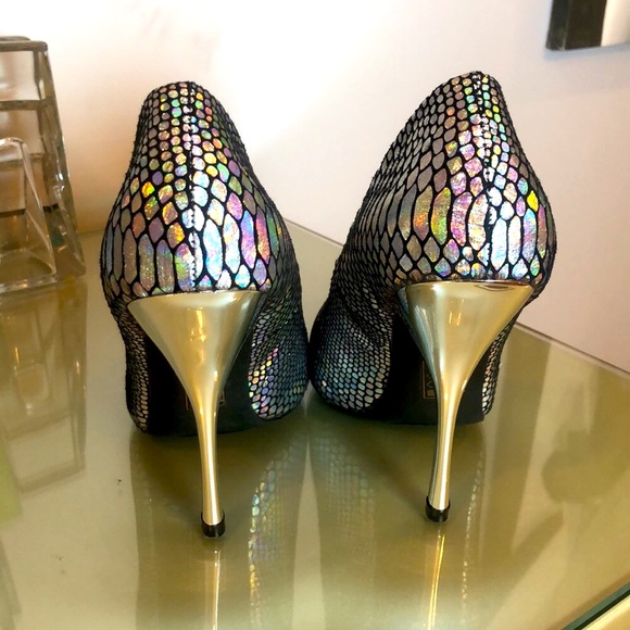Shoes | New Sexy Silver Iridescent Snake Heels | Poshmark